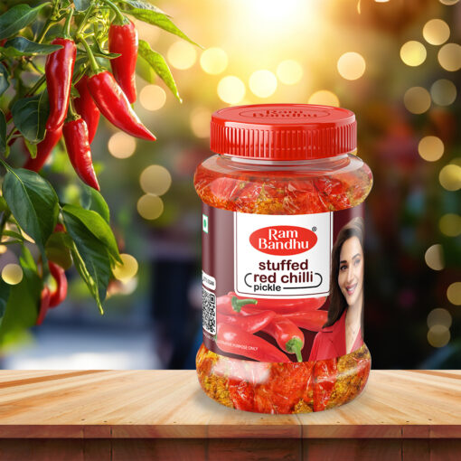 Ram Bandhu Stuffed Red Chilli Pickle - Ram Bandhu